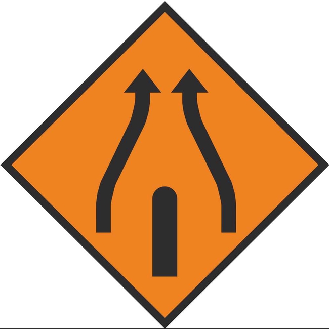 WK 017 End Of Obstruction Between Lanes | Roadworks Safety Signs