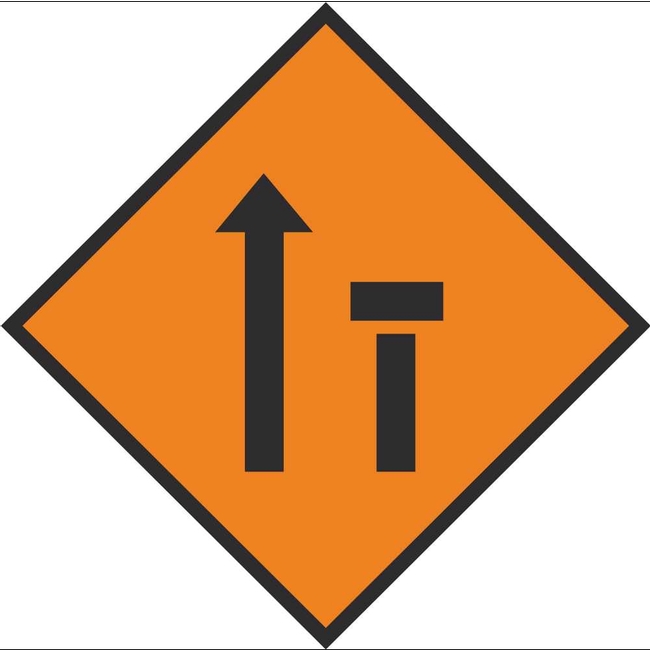 WK 040 Offside Lane (Of Two) Closed | Roadworks Safety Signs Ireland