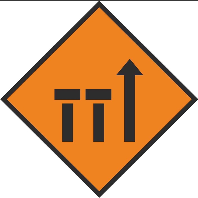 WK 045 Two Nearside Lanes (Of Three) Closed | Roadworks Safety Signs
