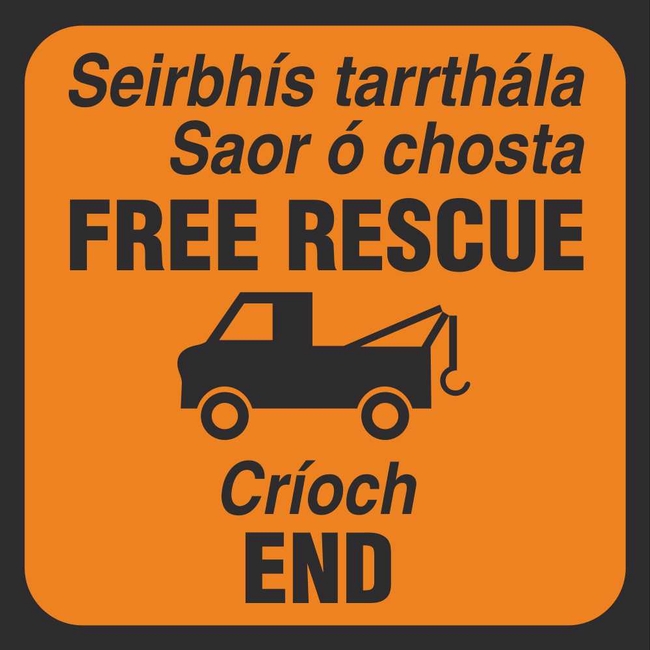 WK 097 Roadside Free Recovery End | Roadworks Safety Signs Ireland