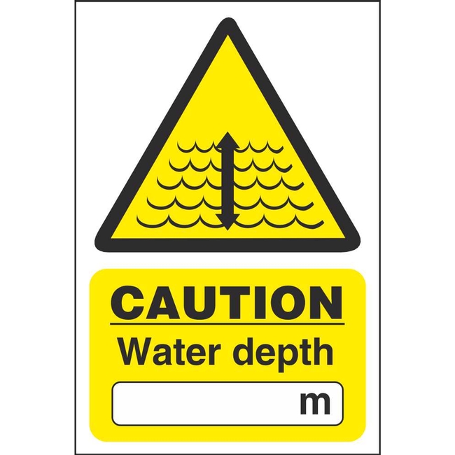 Caution Water Depth Signs | Water Hazard Safety Signs Ireland