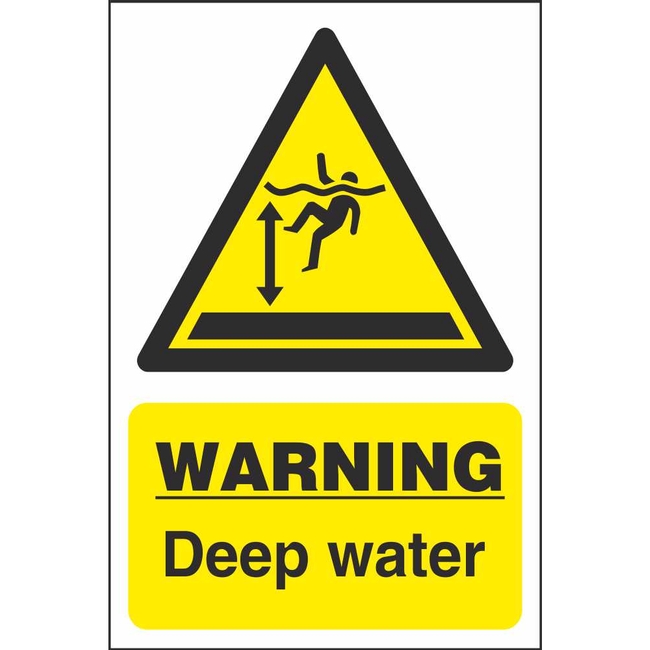 Warning Deep Water Signs | Water Hazard Safety Signs Ireland