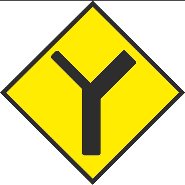 W 005L Y Junction Left | Road Warning Signs Ireland | PD Signs