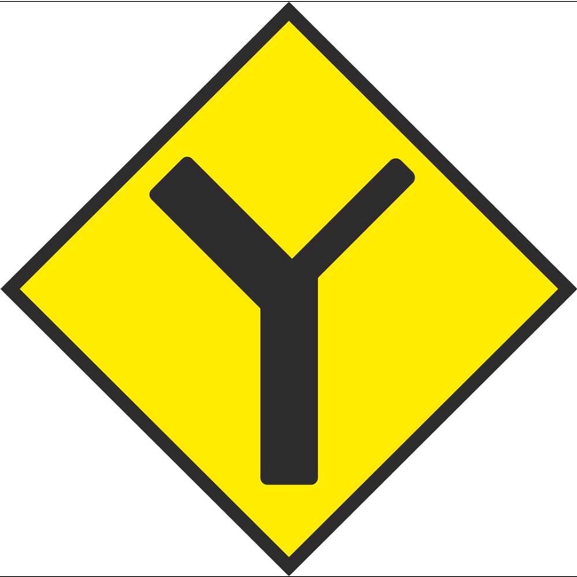 W 005R Y Junction Right | Road Warning Signs Ireland | PD Signs