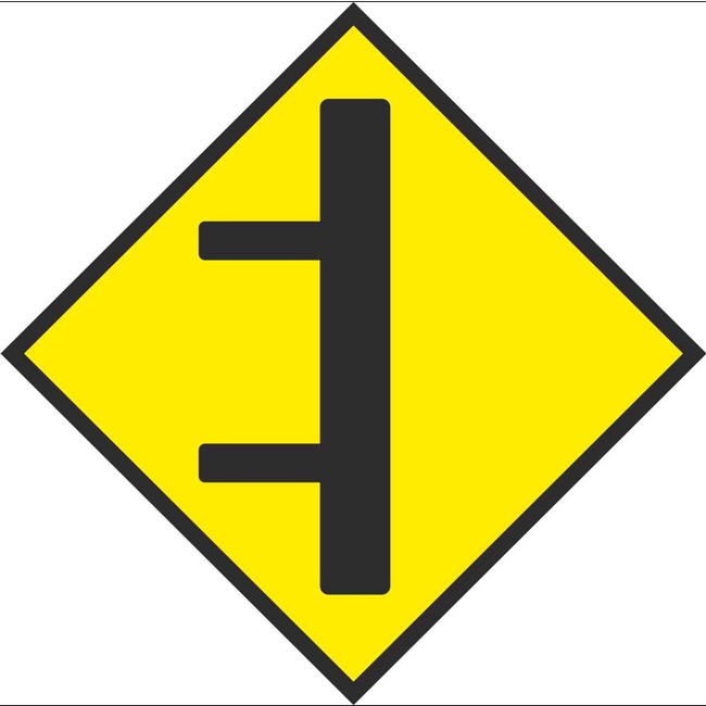 W 008L Two Junctions On Left | Road Warning Signs Ireland | PD Signs