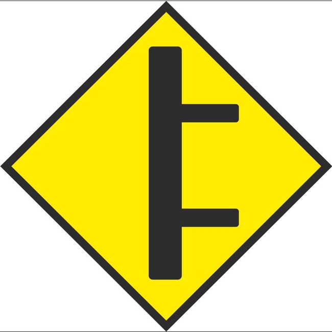 W 008R Two Junctions On Right | Road Warning Signs Ireland | PD Signs