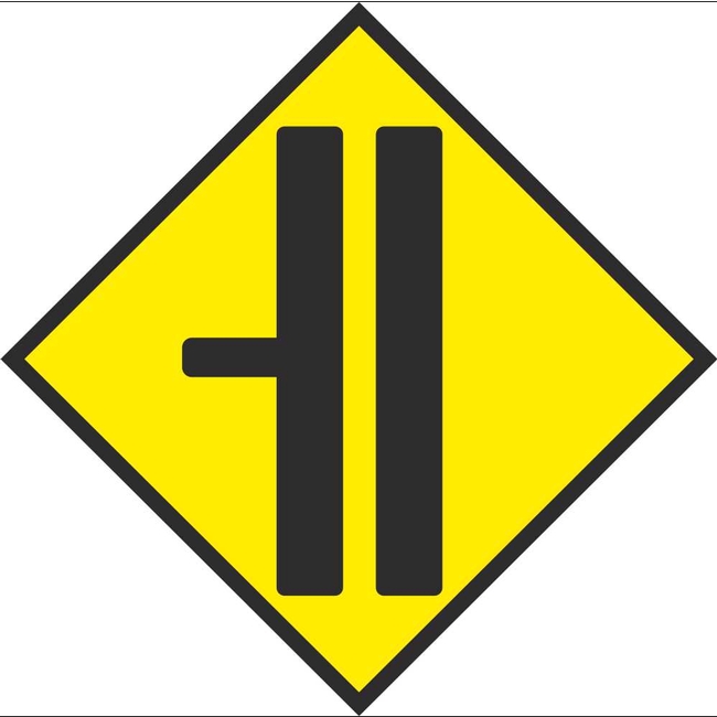W 013 Side Road On Dual Carriageway | Road Warning Signs Ireland