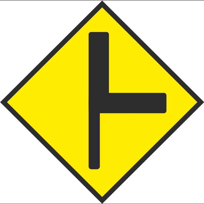 W 018R Major Road At Sharp Corner Right | Road Warning Signs Ireland
