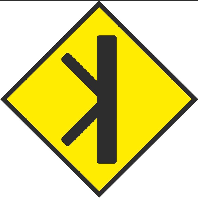 W 032 Staggered Junctions Left Right | Road Warning Signs Ireland