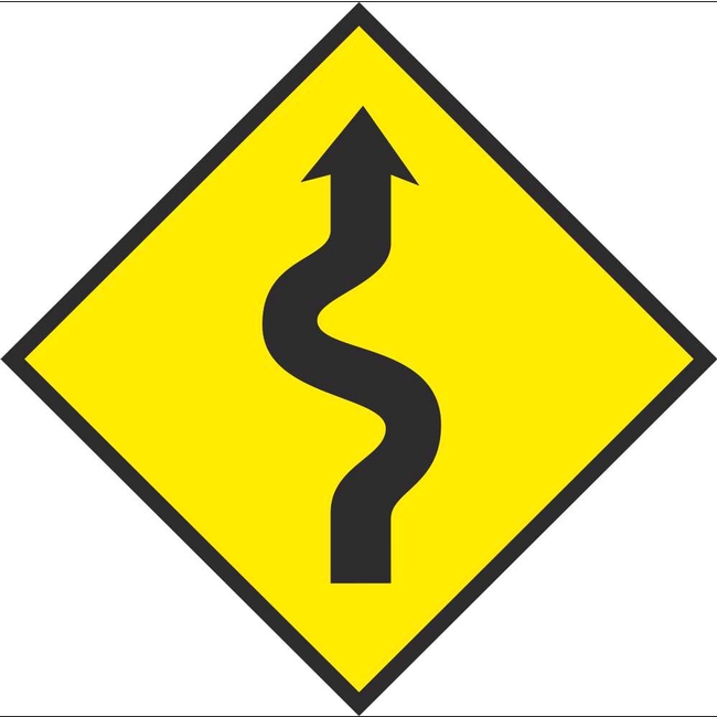 W 053R Series Of Sharp Bends Right | Road Warning Signs Ireland
