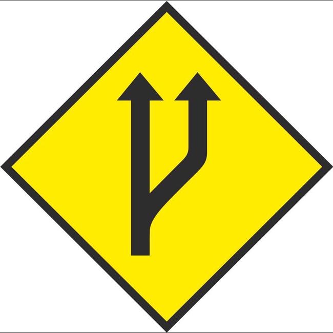 W 100 Start Of Passing Lane | Road Warning Signs Ireland | PD Signs