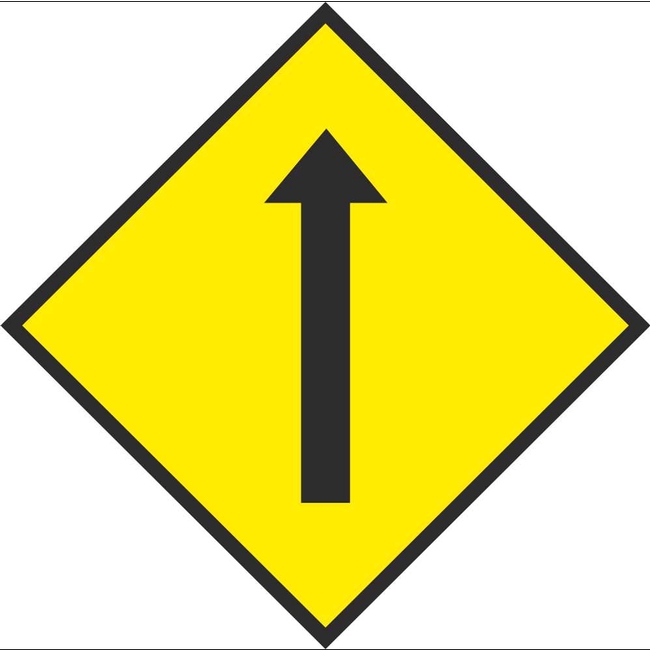 W 101 One Lane Section | Road Warning Signs Ireland | PD Signs