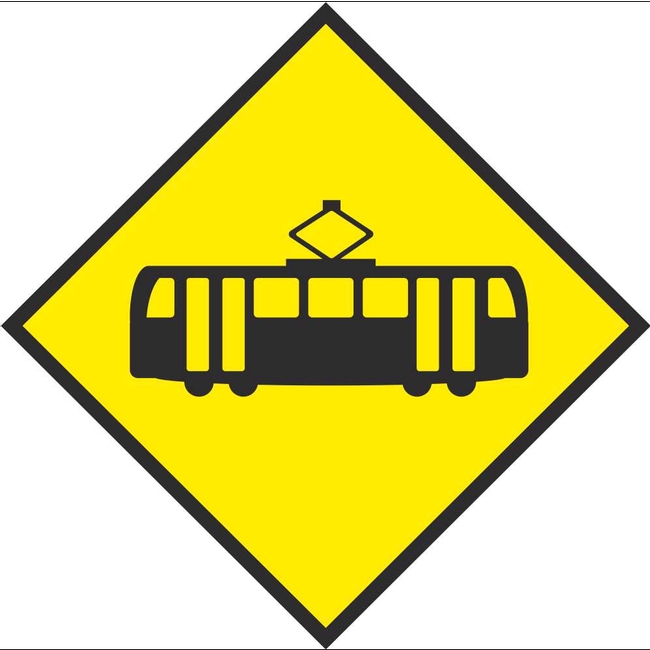 W 124 Tram Crossing | Road Warning Signs Ireland | PD Signs