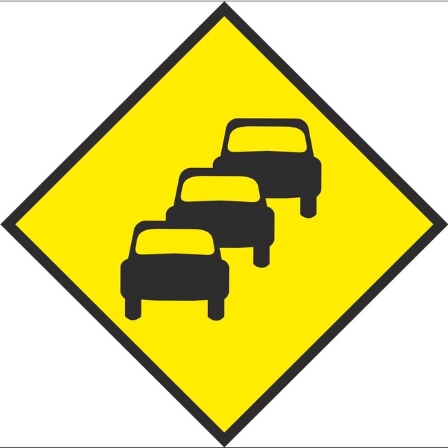 W 163 Queues Likely | Road Warning Signs Ireland | PD Signs