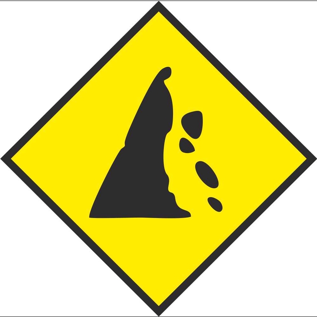 W 164 Falling Rocks | Road Warning Signs Ireland | PD Signs