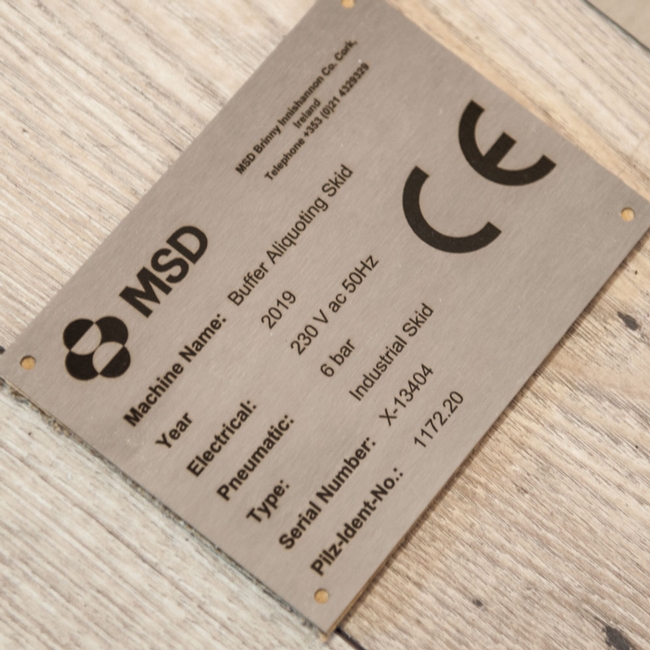 CE Nameplates | Laser Engraved Industrial Safety Tags Ireland