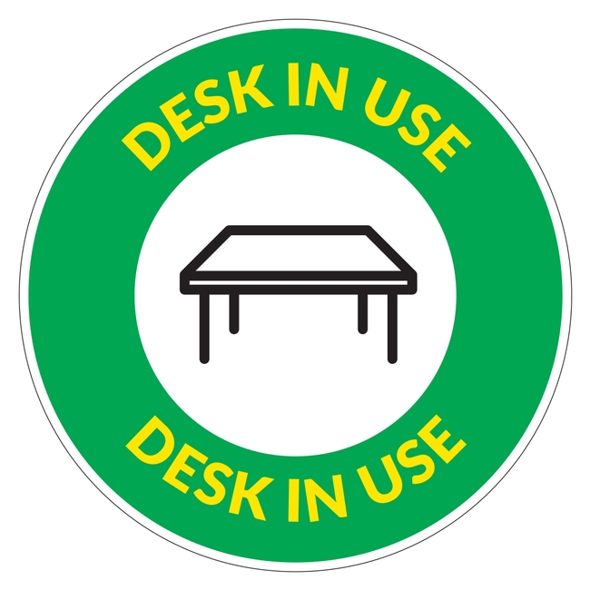 COVID-19 School Desk In Use Sticker